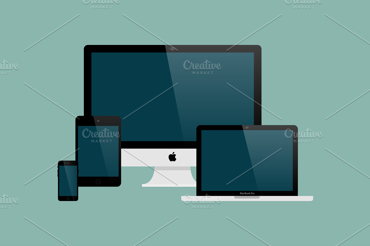 9 Editable Flat Icons: Apple Devices, an Icon by Creative Workman