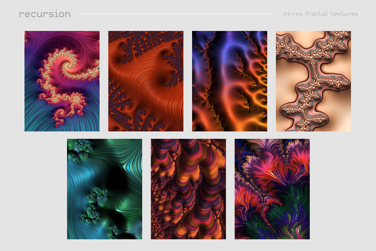 Recursion: Hi-res Fractal Textures, a Texture Graphic by Chroma Supply