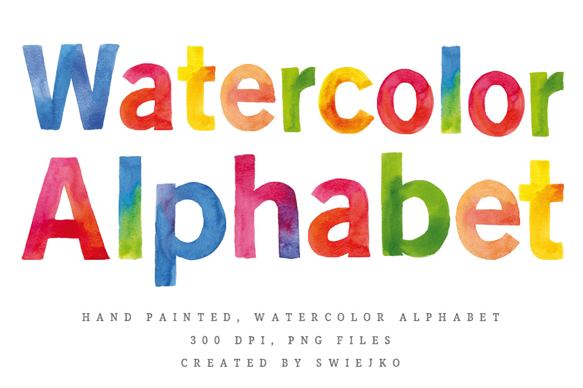 Watercolor Alphabet, letters, an Illustration by swiejko