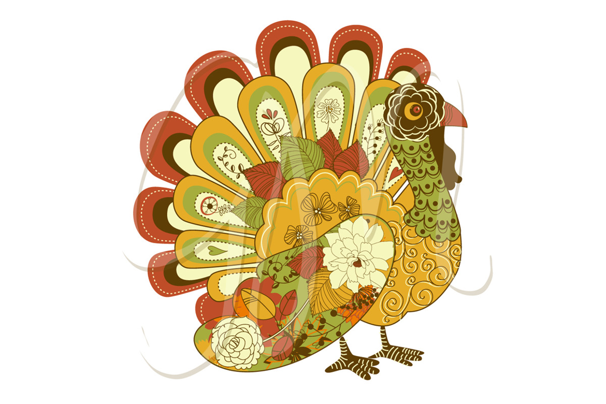 Thanksgiving, turkey, fall clip art, an Illustration by GraphicMarket
