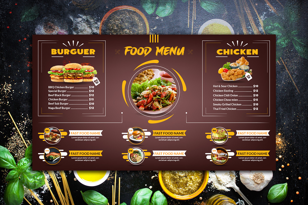 Digital Food Menu Design Template, a Stationery Template by MRI STUDIO
