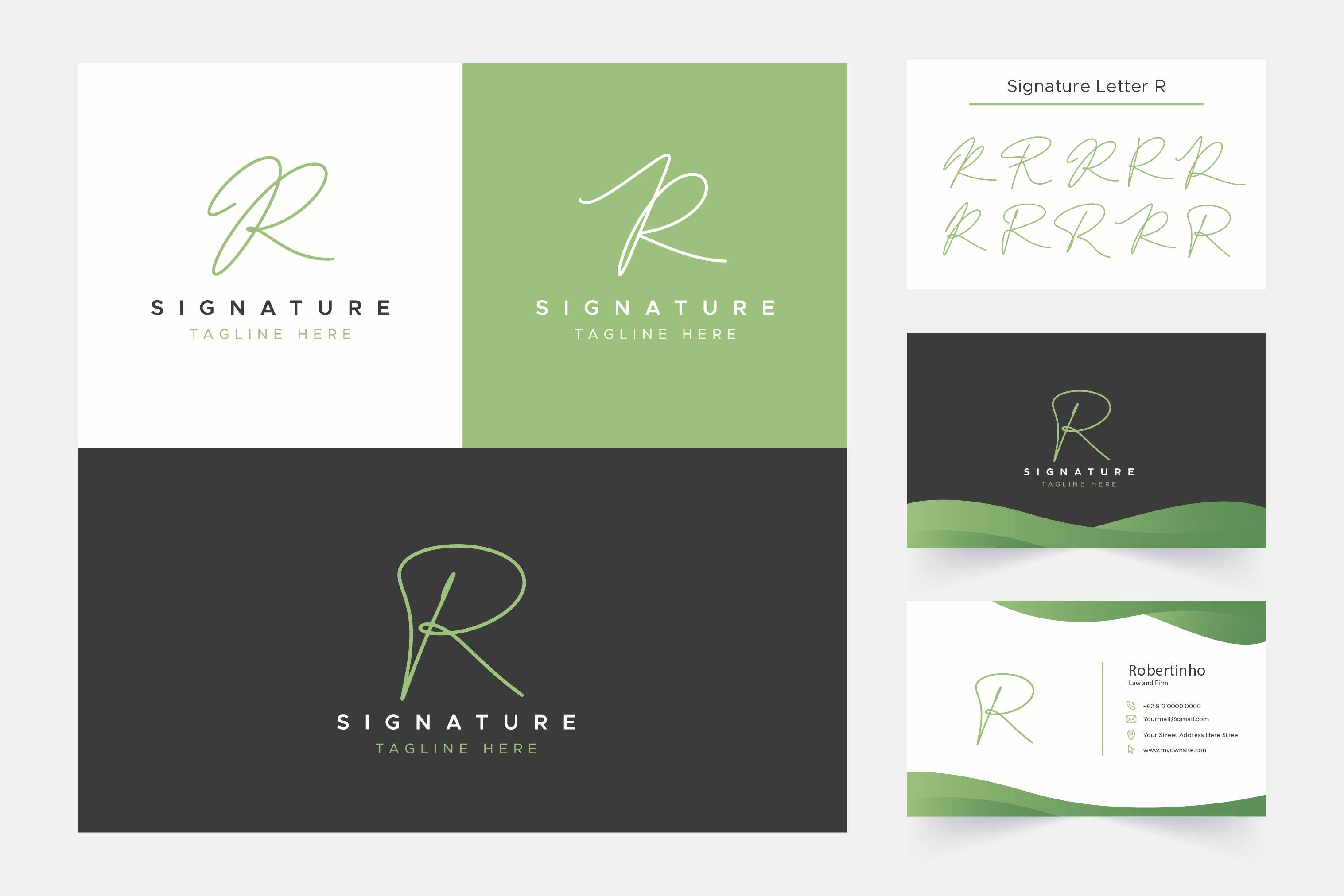 Letter R Signature Handwritten Logo
