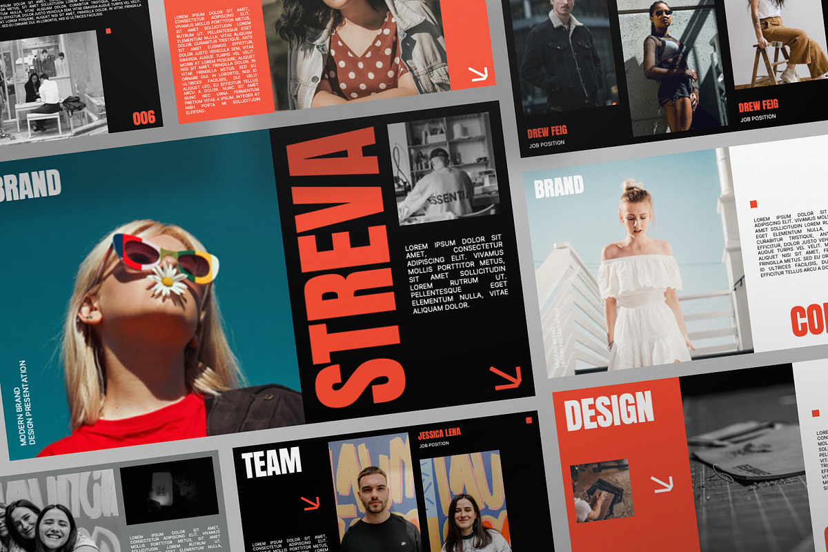 Streva Modern Brand Google Slide, a Presentation Template by Portocraft