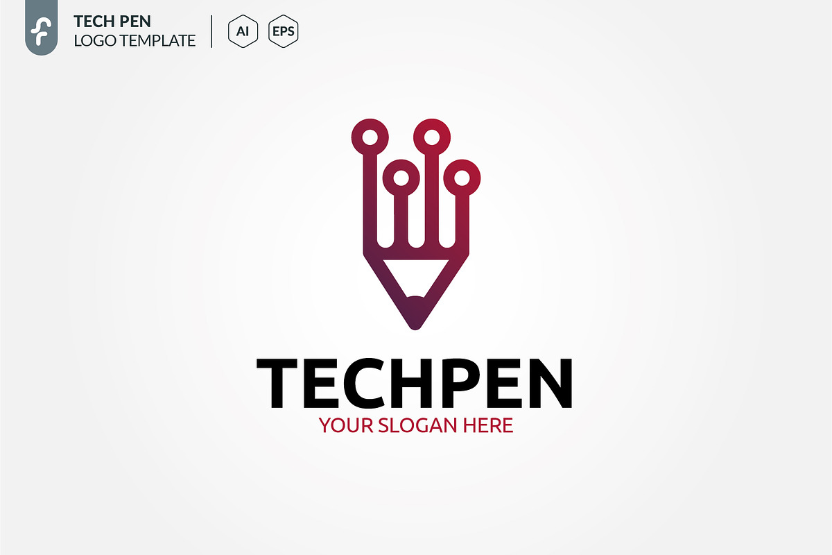 Tech Pen Logo, a Branding & Logo Template by ft.studio