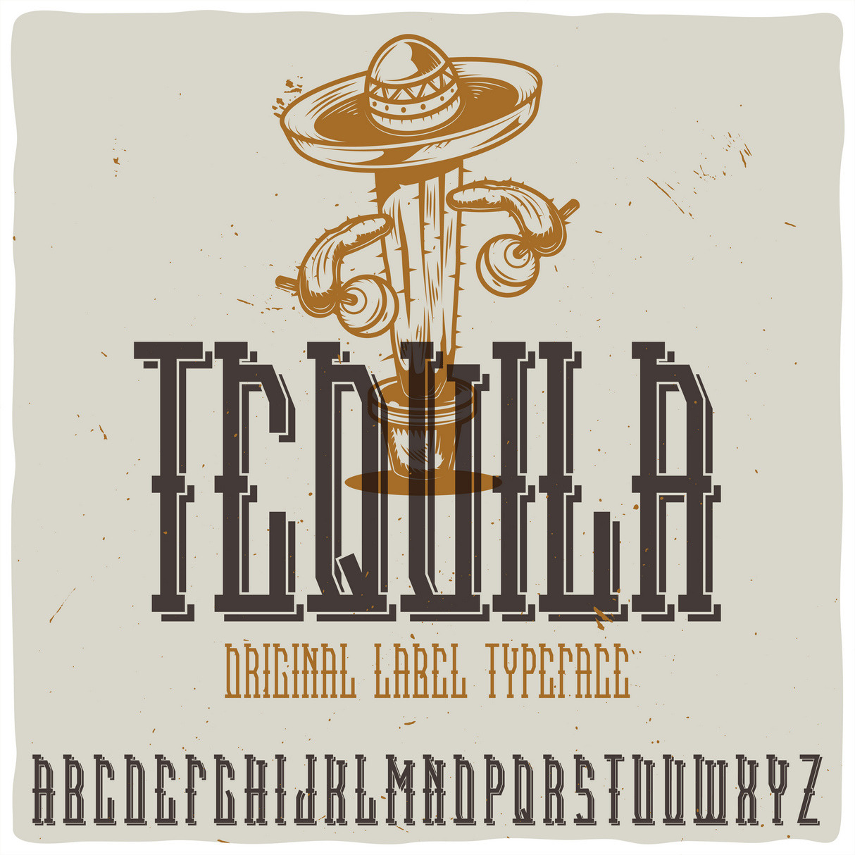 Vintage label typeface Tequila, a Symbol Font by Anton Antipov ...