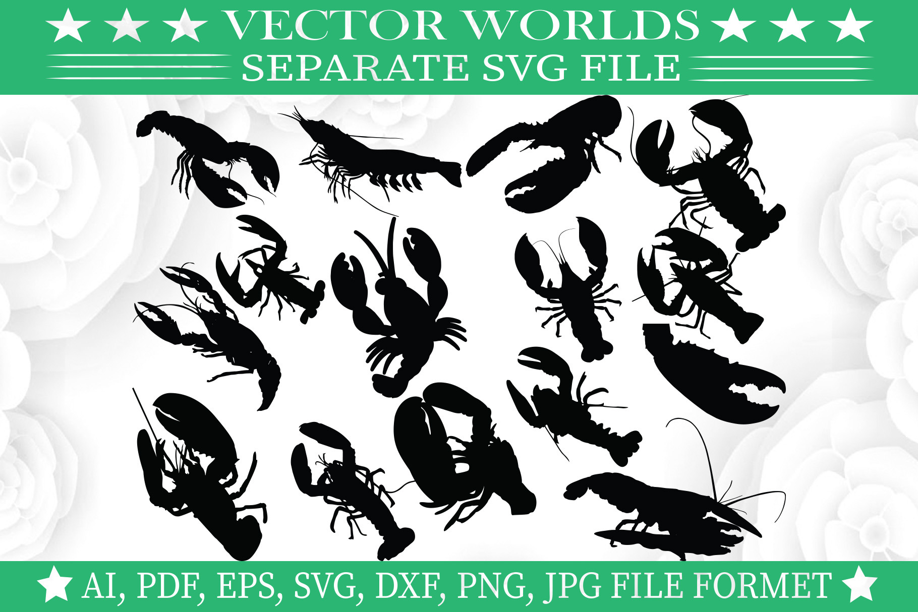 Lobster SVG, Sea, Lobsters SVG, an Object Graphic by VectorWorlds