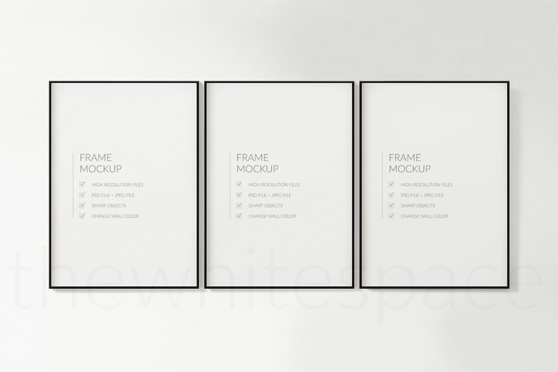 Triptych Frame Mockup - 5x7 ratio, a Graphic by The White Space Co.