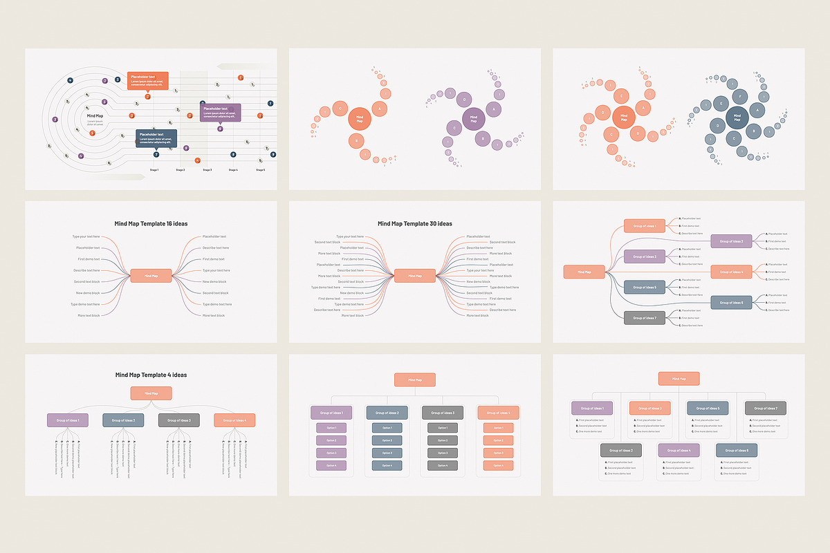 30 Unique Mind Map Google Slides Templates