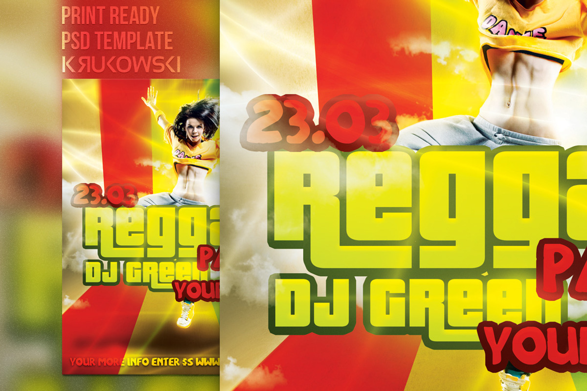 Reggae Party Flyer, a Flyer Template by Krukowski Graphics