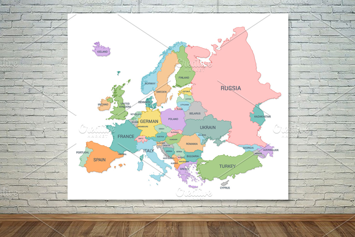 Europe Map Color Separated Country, an Education Illustration by ...
