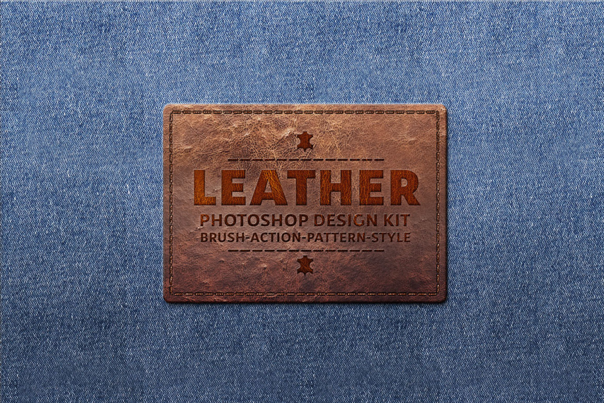 Photoshop Leather Kit, an Action Add-On by designvillage