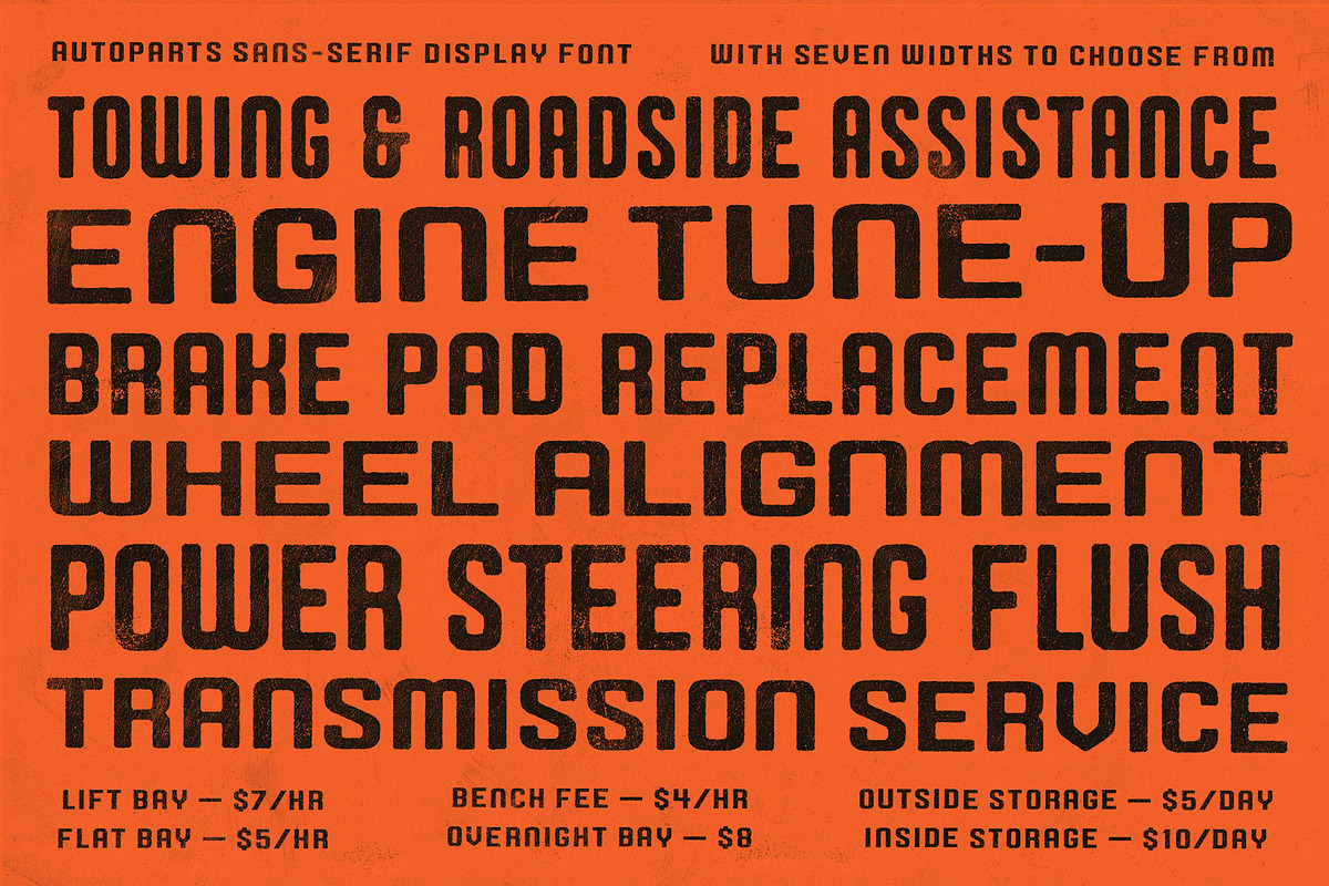 AUTOPARTS Condensed Display Font