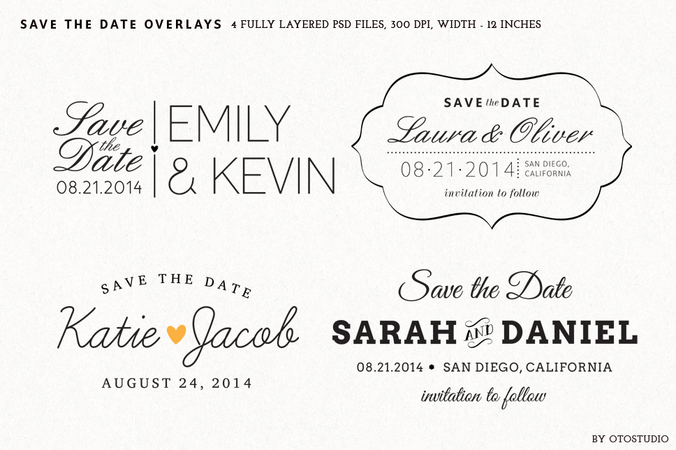 Save the Date Overlays - Set 2, an Object Graphic by OtoStudio