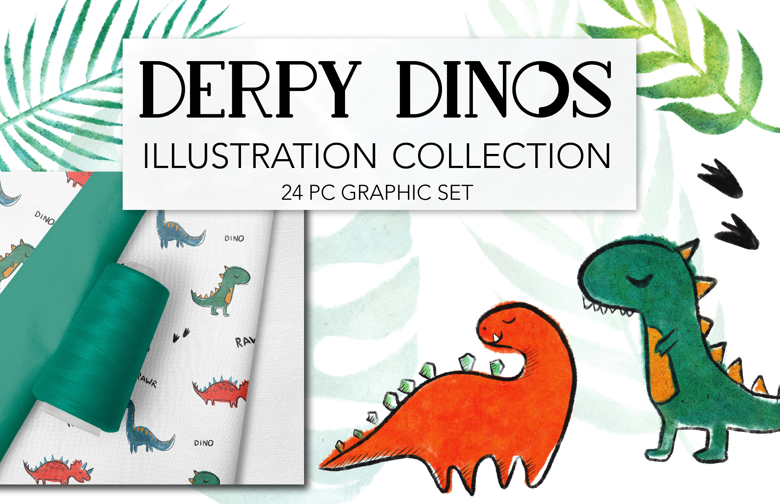 Derpy Dinos: Kids Cute Dinosaurs, a Decorative Illustration by Wooly Pronto