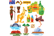Australian national symbols., an Illustration by TastyVector