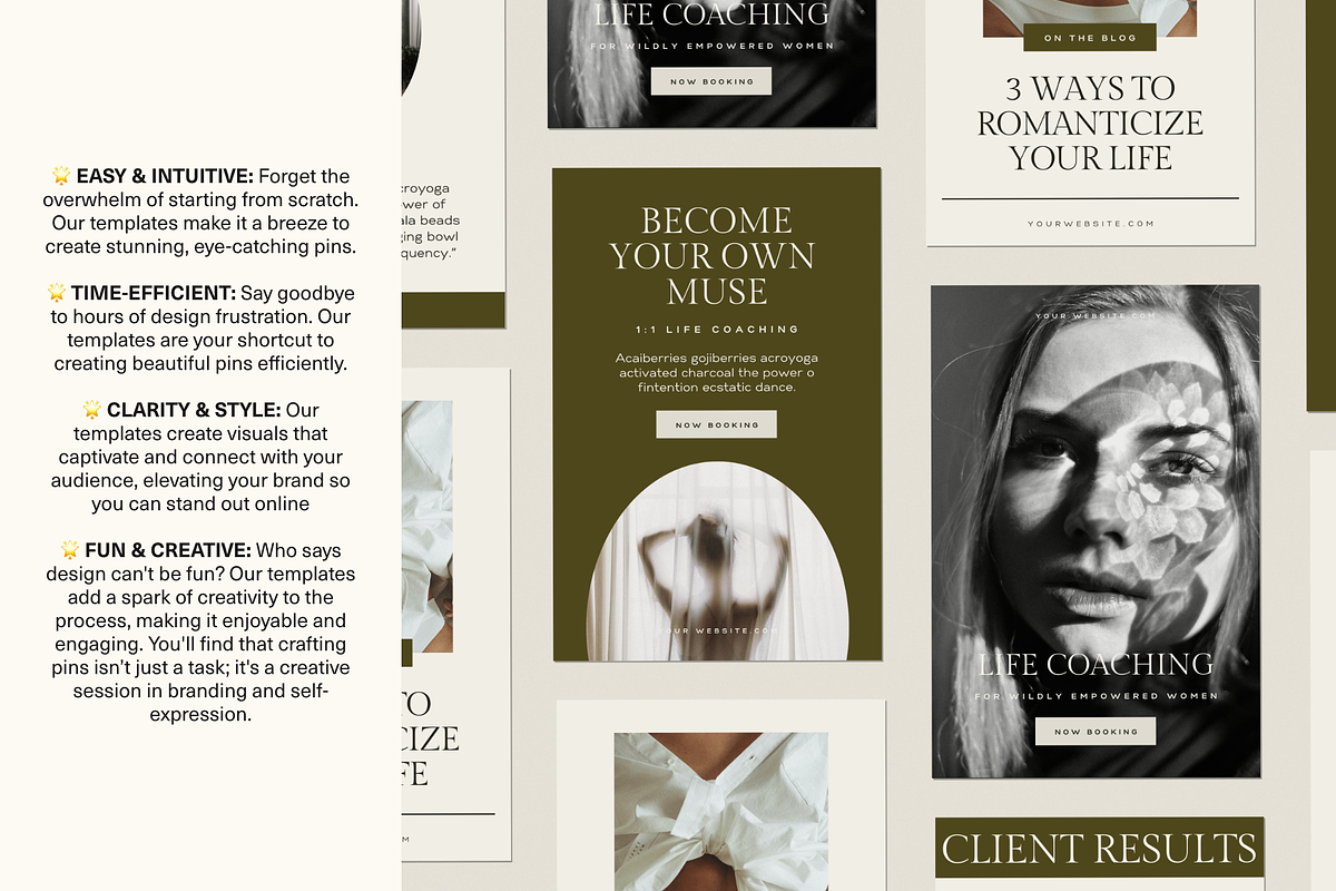 Luxury Canva Pinterest Templates, a Social Media Template by Glo Design ...