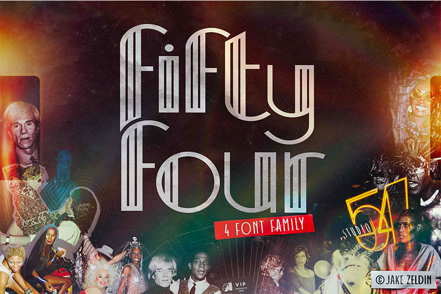 FiftyFour - Vintage Font Family, a Font by Zelly Design Co.