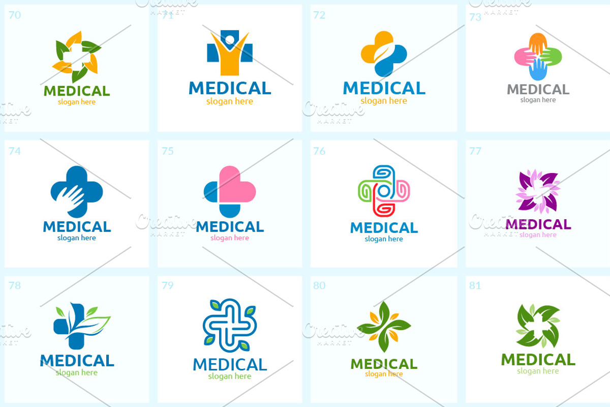 120+ Medical Logo Bundle, a Branding & Logo Template by denayunebgt