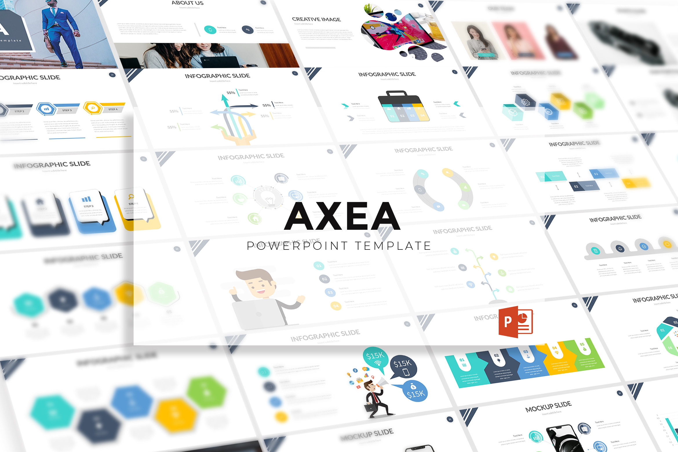 Axea - Powerpoint Template, a Presentation Template by AQR Studio