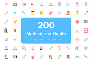 200 Medical and Health Flat Icons | Icons ~ Creative Market