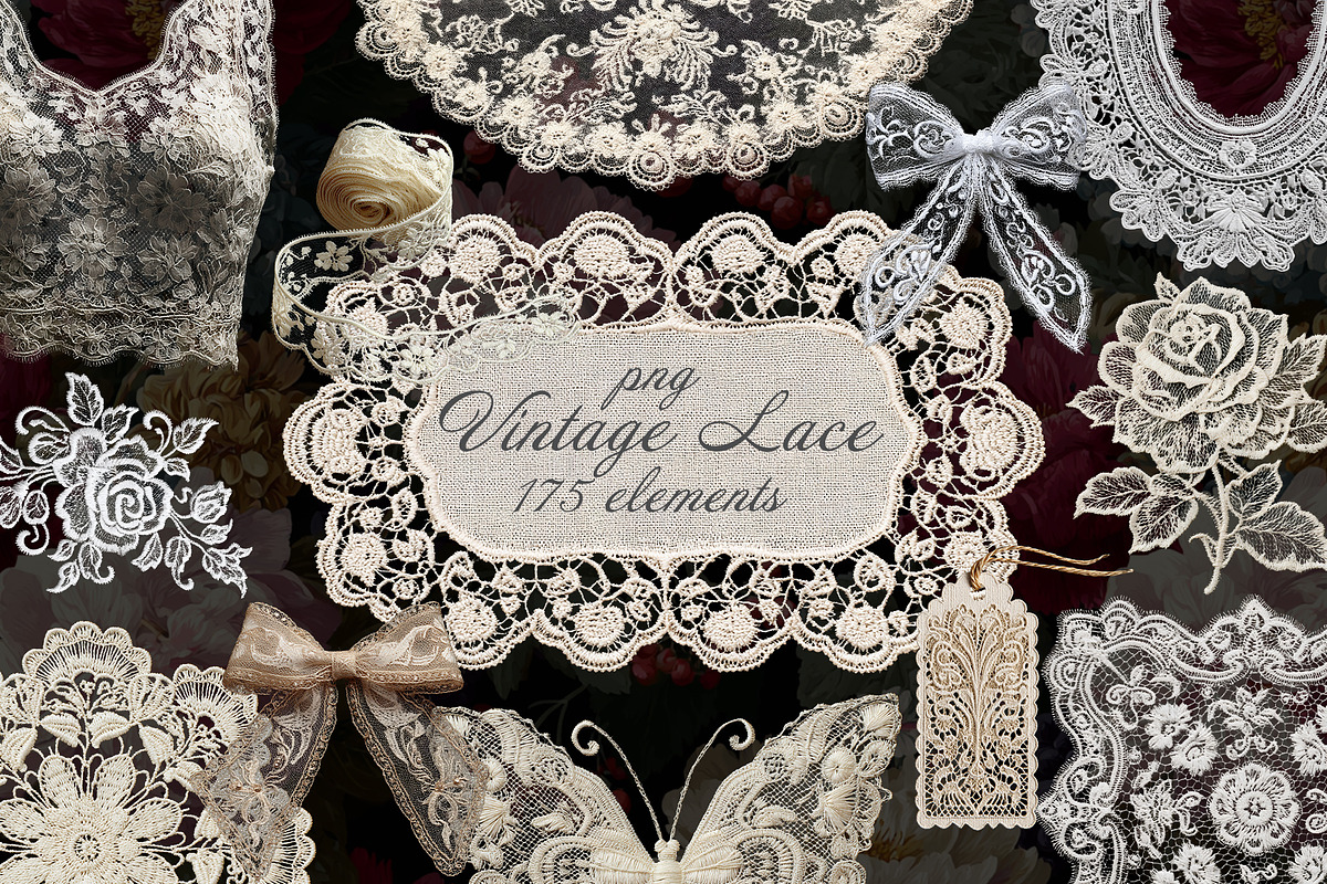 Vintage Lace Collection, an Object Graphic by NatalieArtShop