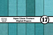 Aqua Linen Textures Digital Papers, a Texture Graphic by Dizzy Art Studio