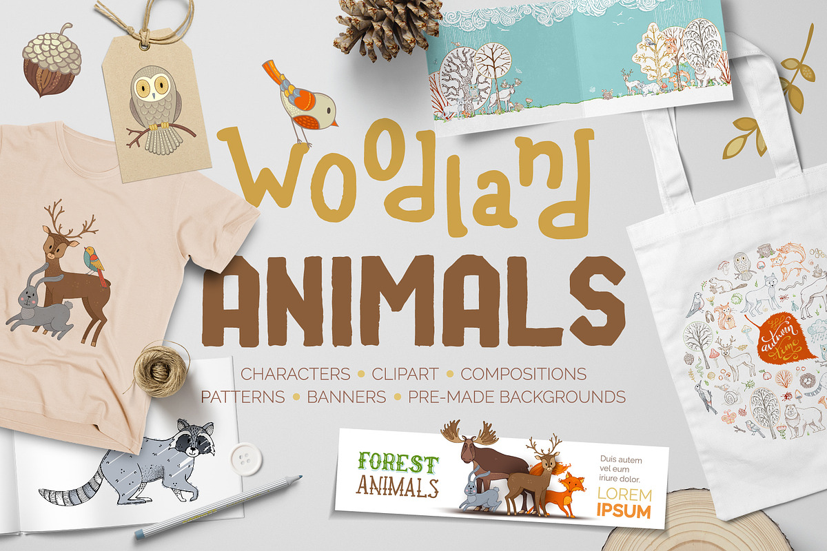 Woodland Animals Pack, an Animal Illustration by MaljukArt