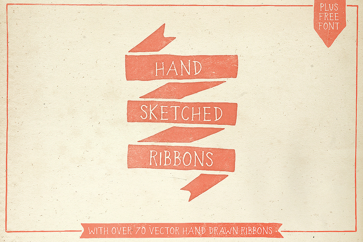 Hand Sketched vector ribbon pack, a Decorative Illustration by Itsmesimon