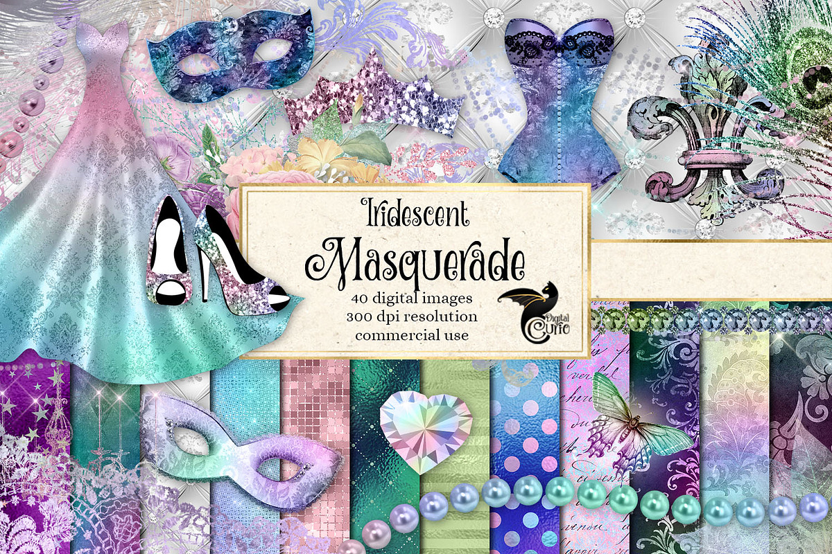 Iridescent Masquerade Graphics, a Texture Illustration by Digital Curio