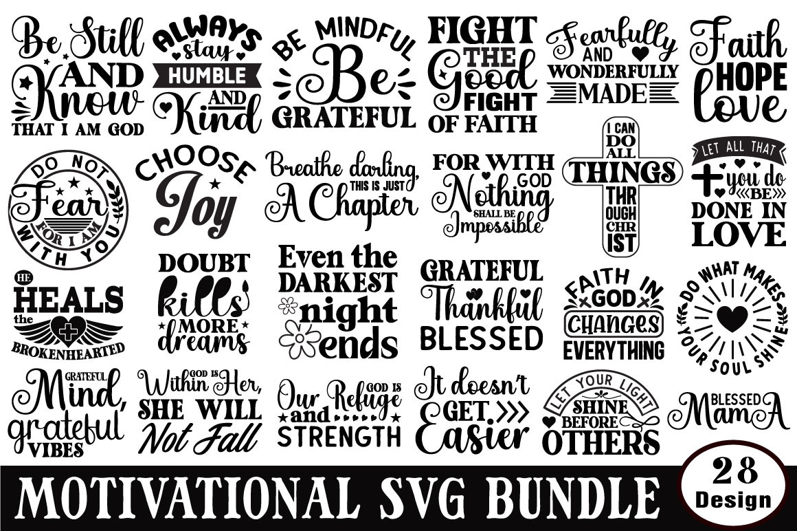Motivational Svg Bundle, an Object Graphic by DollarSmart