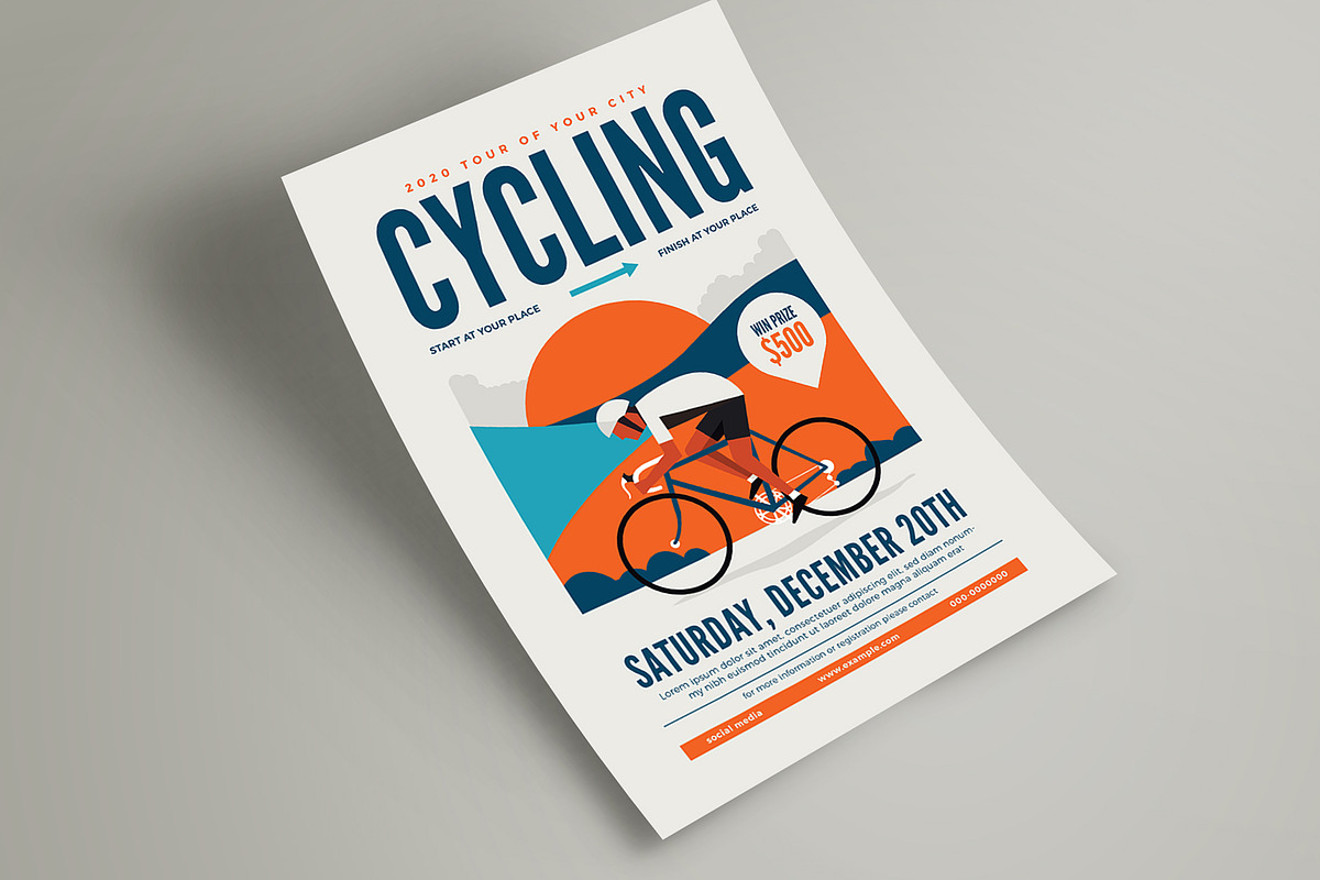 Cycling Flyer, a Flyer Template by Guuver | Creative Market
