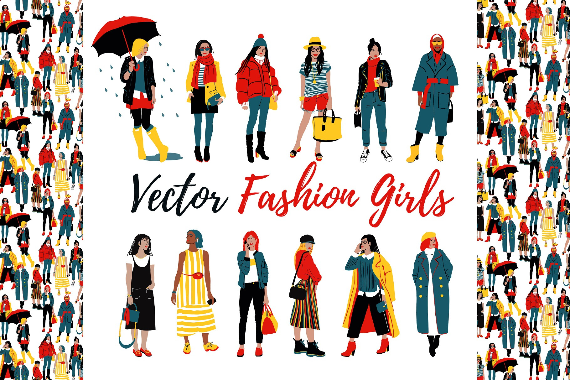 Fashion Girls Collection+Planner | People Illustrations ~ Creative Market