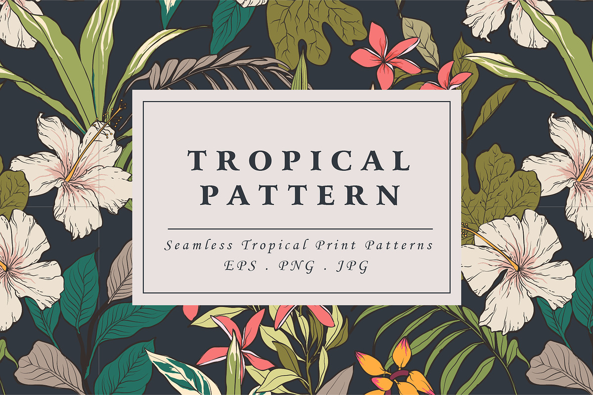 Tropical flower pattern, a Pattern Graphic by Graphic Box