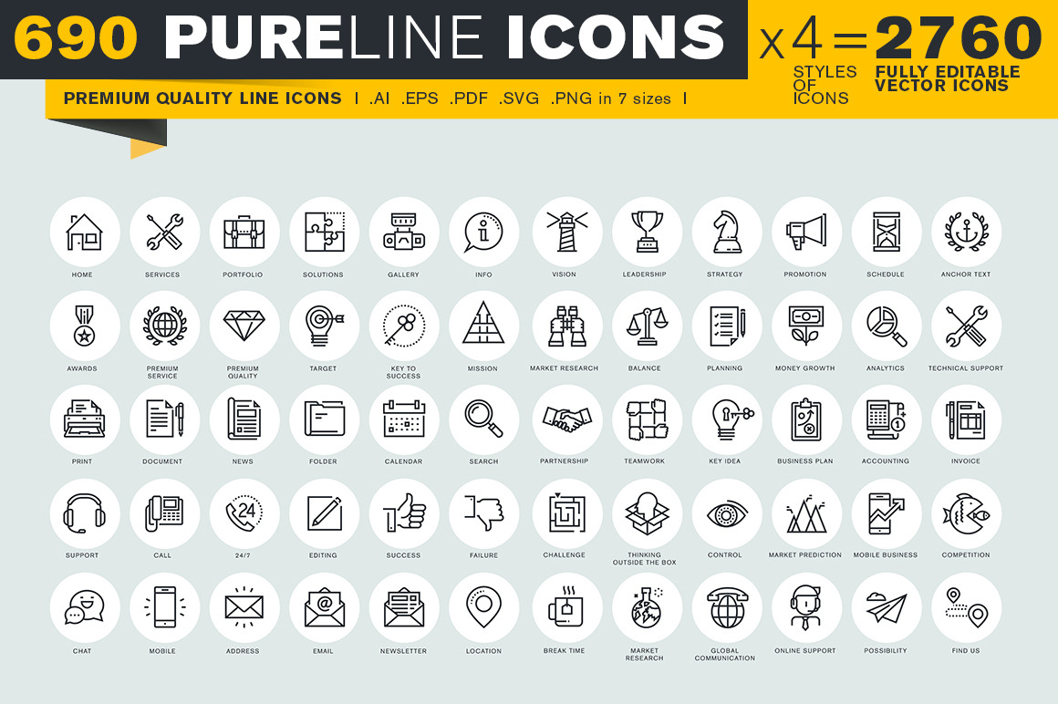 Pure Line Icons, an Outline Icon by PureSolution