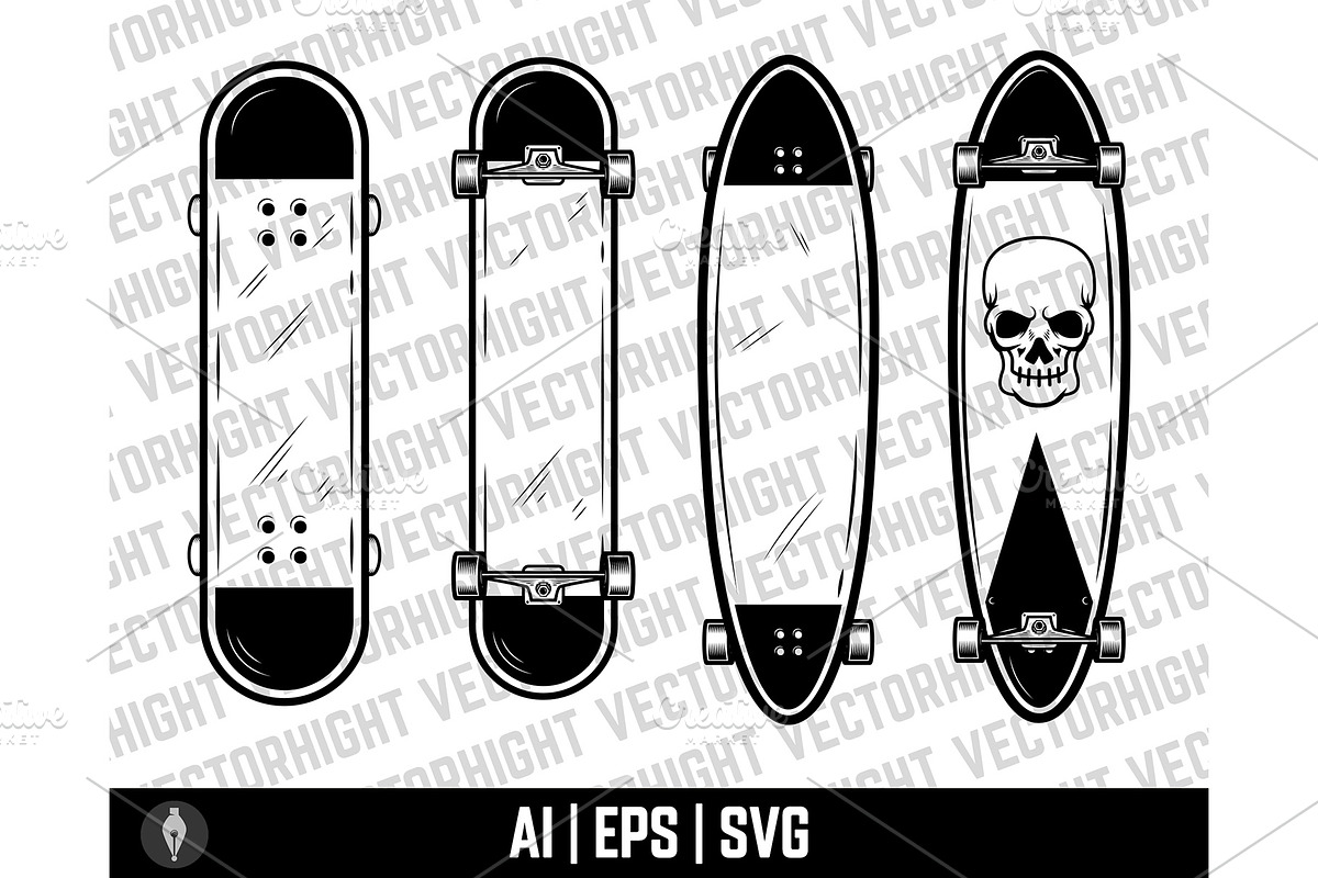 Skateboard vector, Skateboard SVG, an Icon by Vectorhight