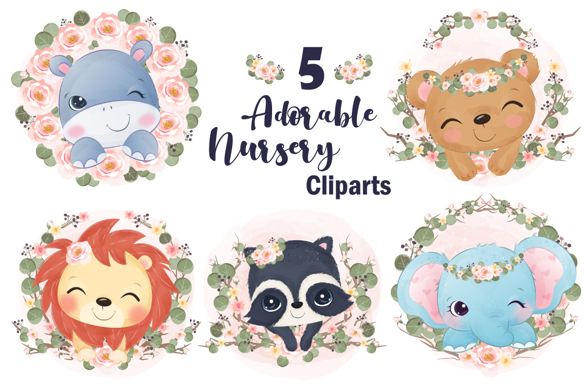 Cute Baby Animals Clipart Set