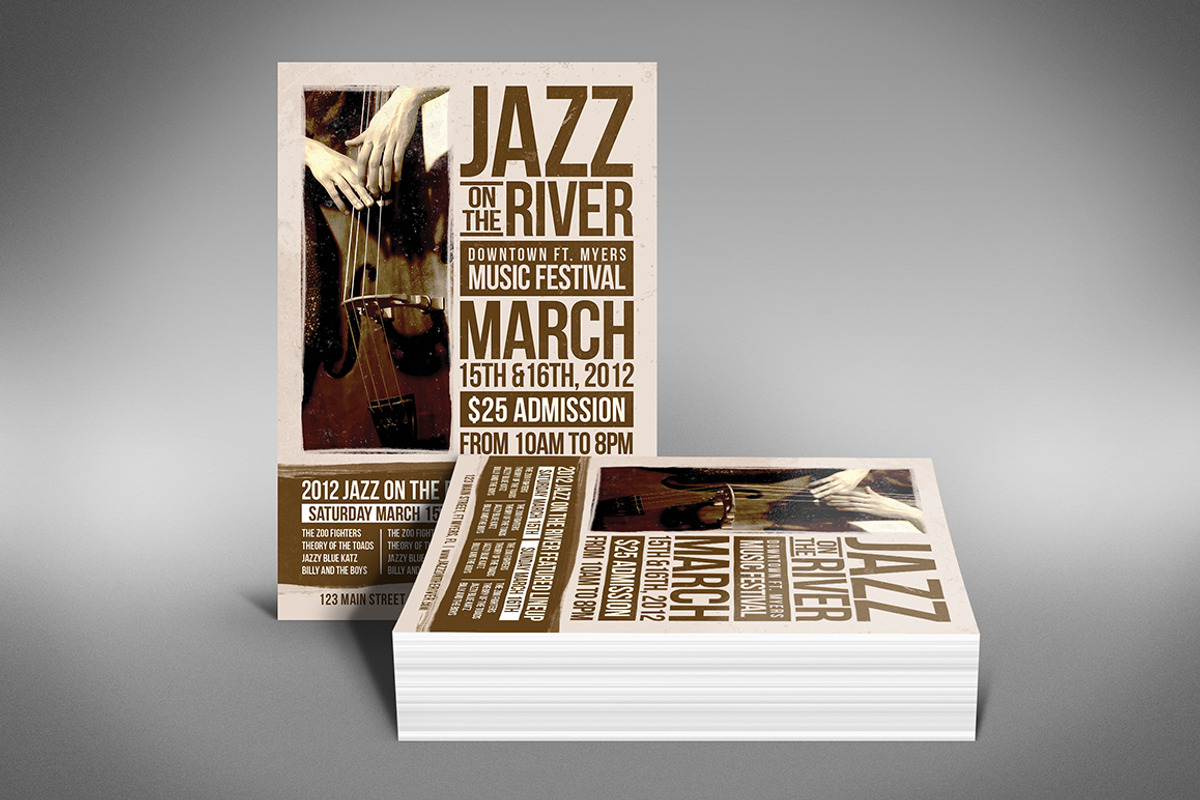 Jazz Music Festival Flyer, a Flyer Template by Creativenauts