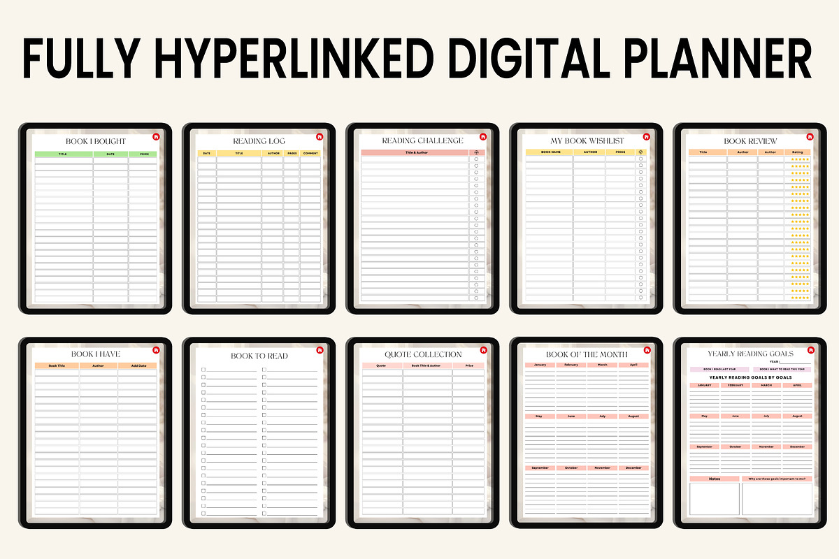 2026 Digital Reading Journal, a Stationery Template by Designmela01
