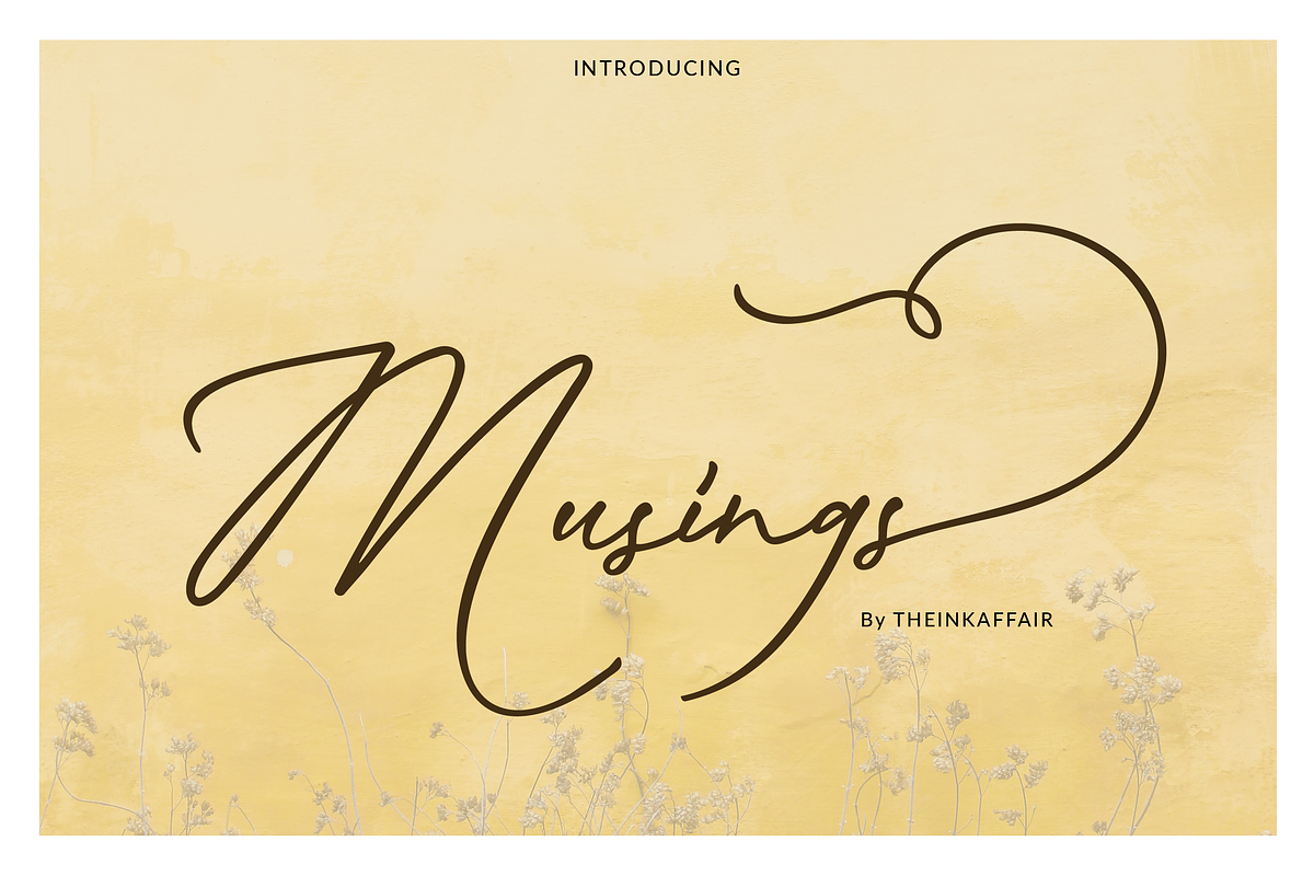 Musings Script Font, a Script Font by theinkaffair