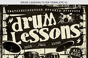 Drum Lessons Flyer PSD Design Template