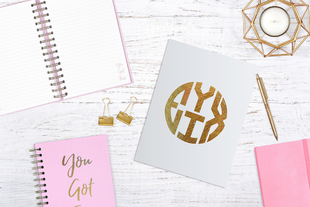 4 Letter Circle Monogram Font & Kit, a Font by CraftyLittleNodes