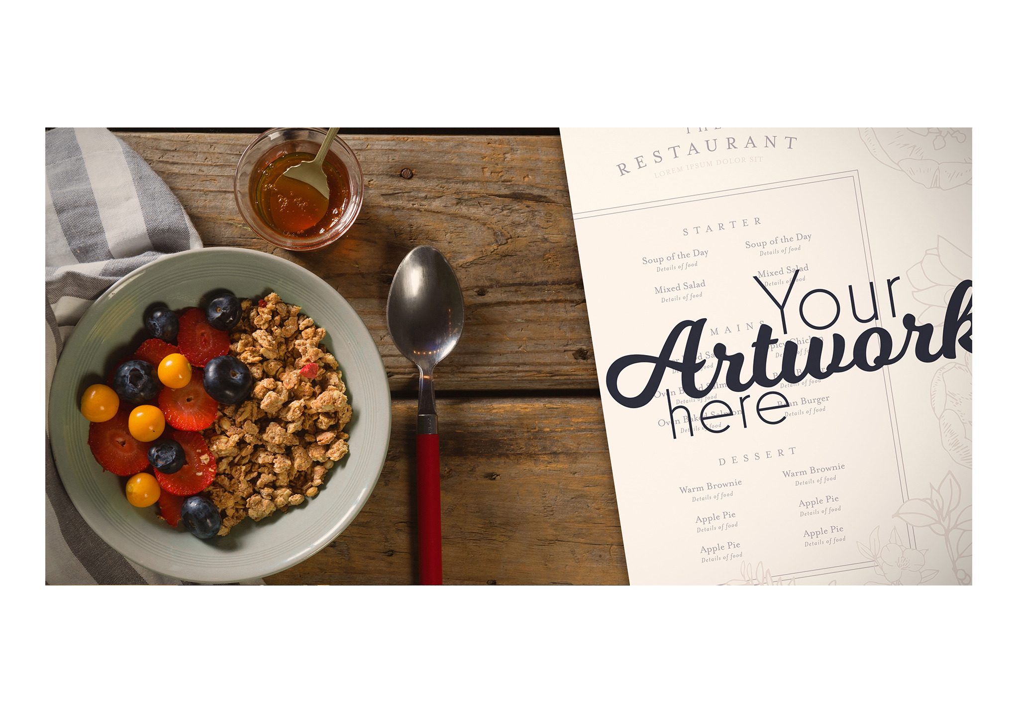 menu on table, a Brochure Template by wavebreak