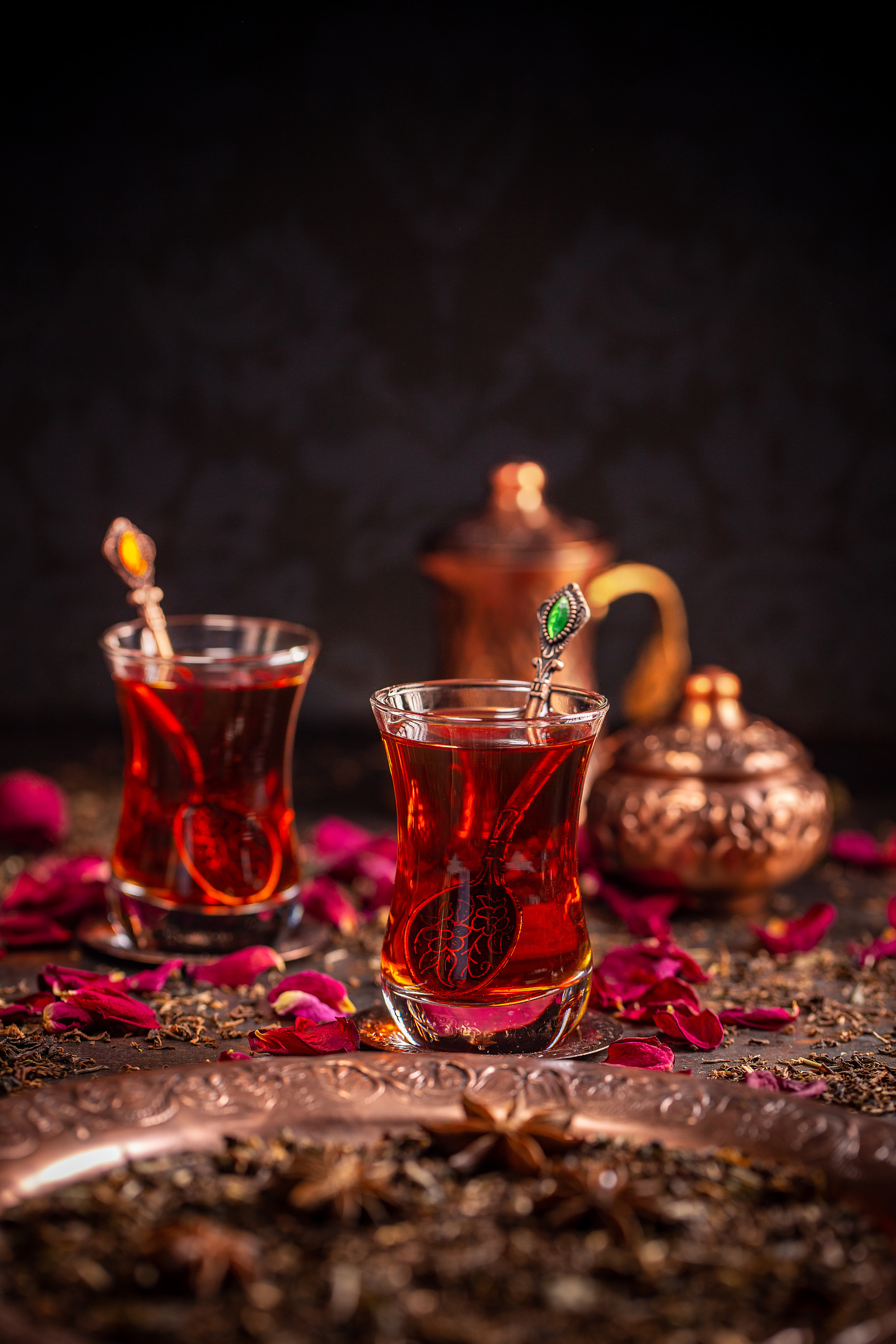 Turkish tea served in traditional gl, a Food & Drink Photo by ...