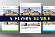 5 Real Estate Agent Flyers Bundle, a Flyer Template by graphicforest
