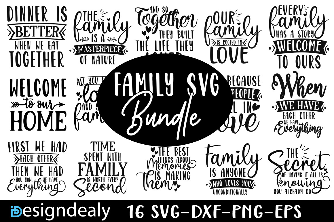 Family SVG Bundle, an Illustration by DESIGNAVO