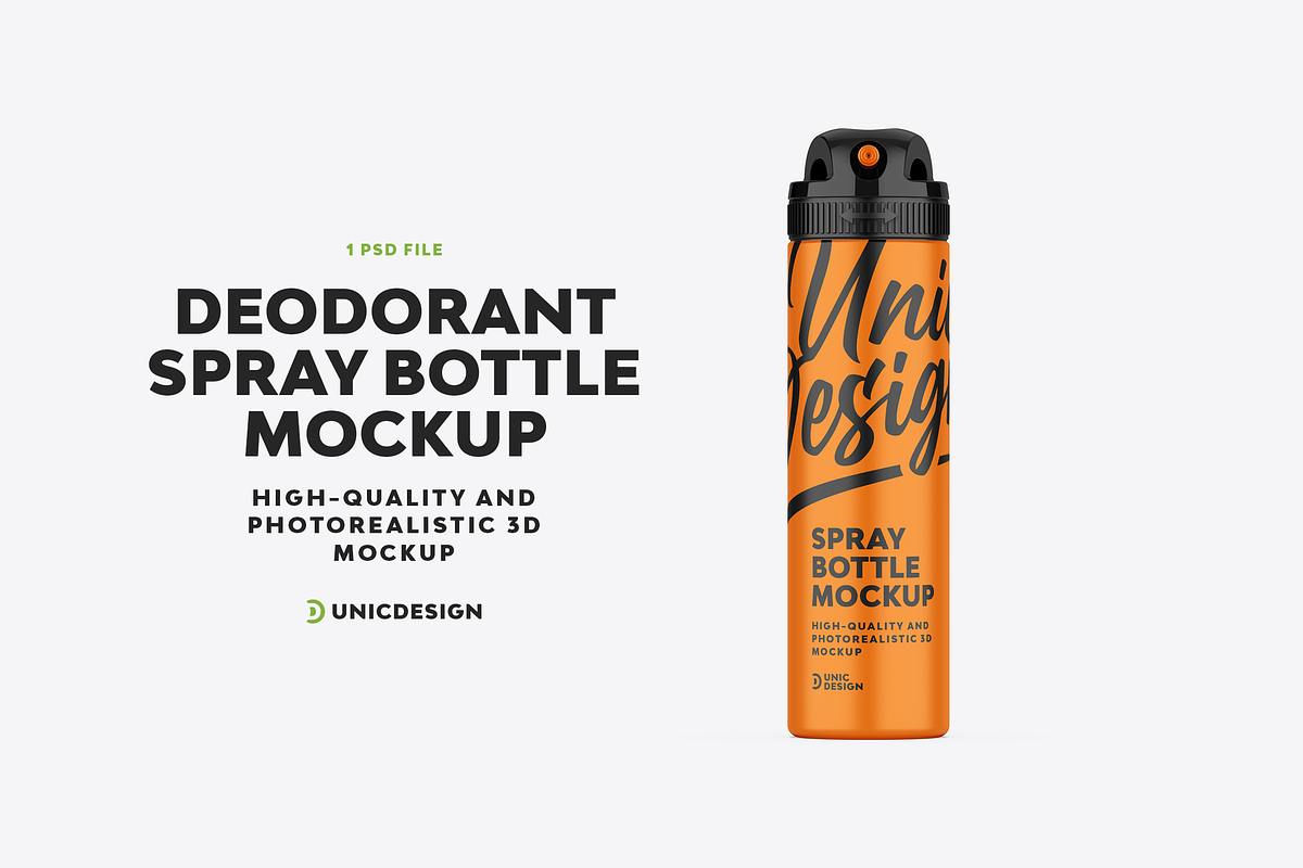Deodorant Spray Bottle Mockup, a Product Mockup by UnicDesign | Creative Market