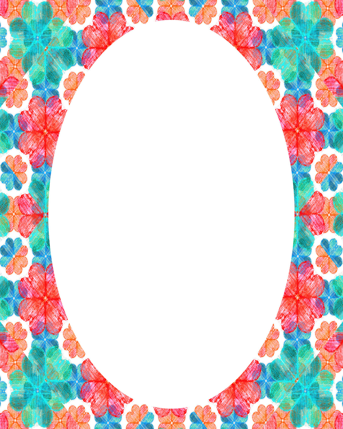 Circle Frame Background with Colorful Decorated Borders, a Decorative ...
