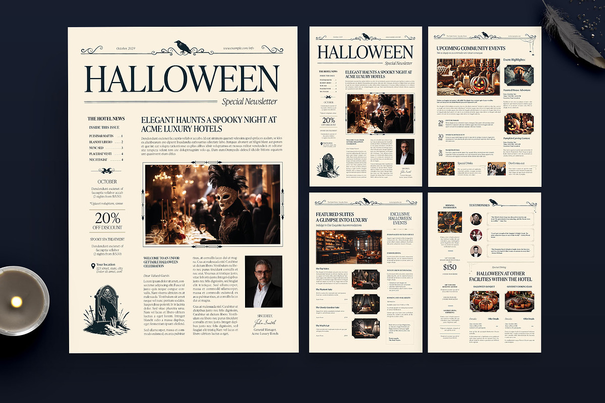 Halloween Newsletter Template, a Brochure Template by BrandPacks