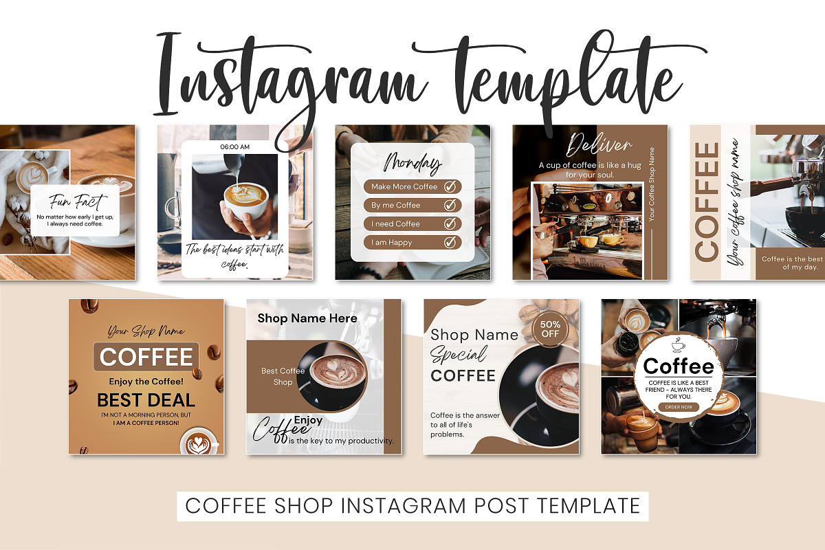 Coffee Shop Instagram, a Social Media Template by Snapybiz