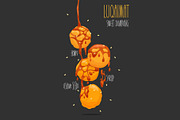 Luqaimat. Vector illustration, a Food Illustration by AKOMIX